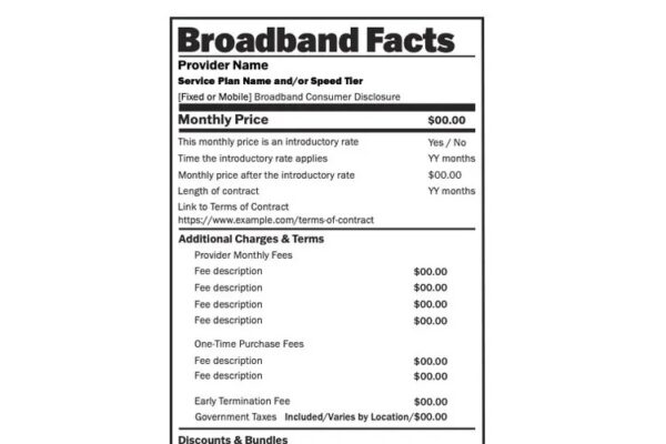 Updater launches FCC-mandated broadband “nutrition labels” | Updater